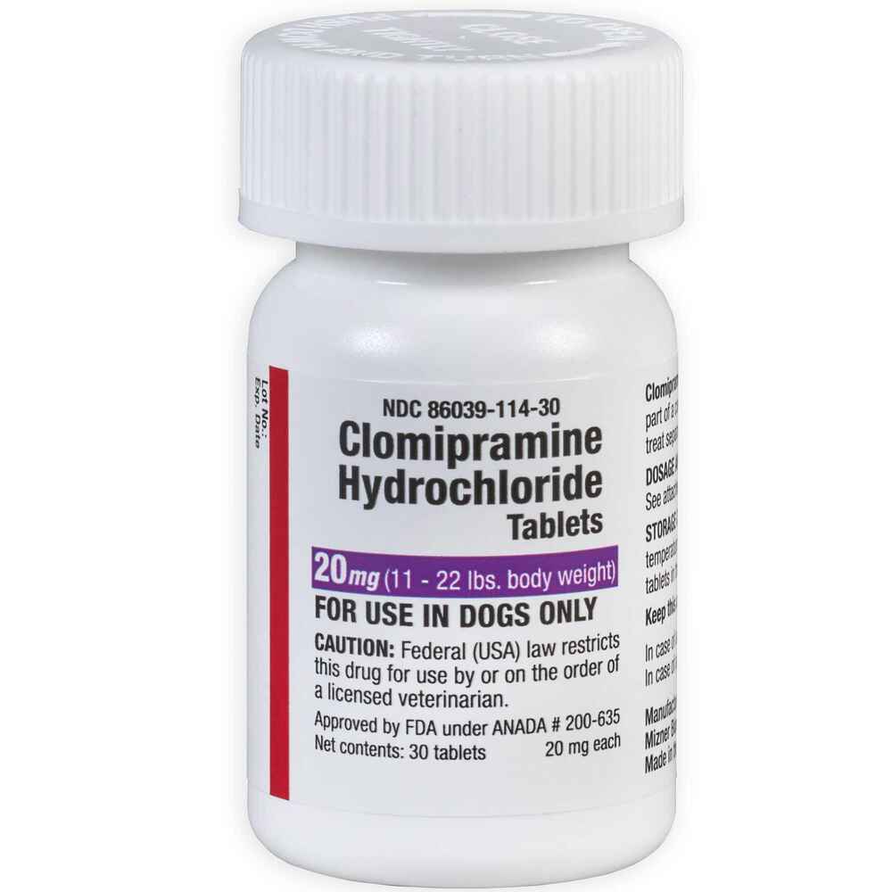 Clomipramine Hydrochloride Tablets - Generic to Clomicalm 20 mg 11-22 ...