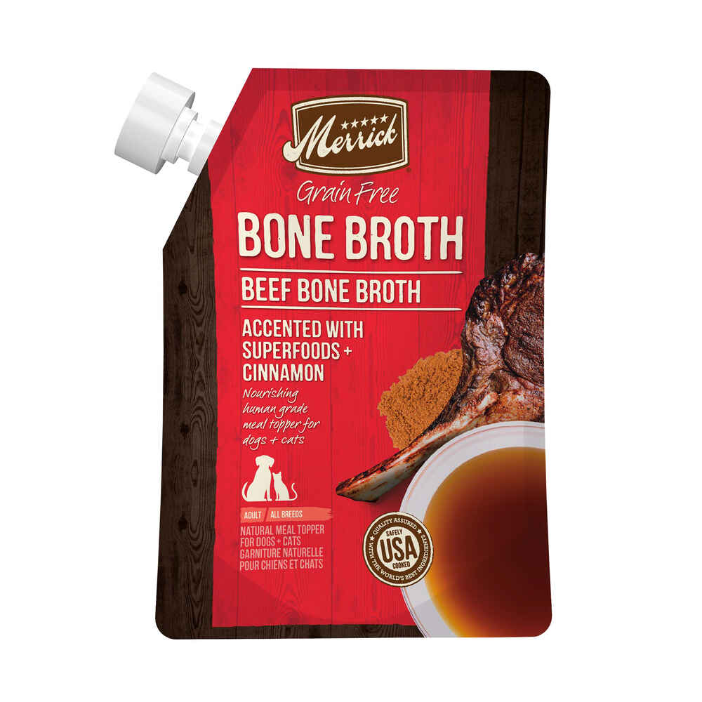 Merrick Grain Free Beef Bone Broth Wet Dog Food Topper 7-oz