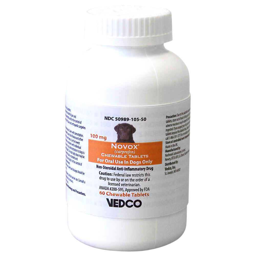Novox Carprofen - Generic to Rimadyl 100 mg Chewable Tablets 60 ct