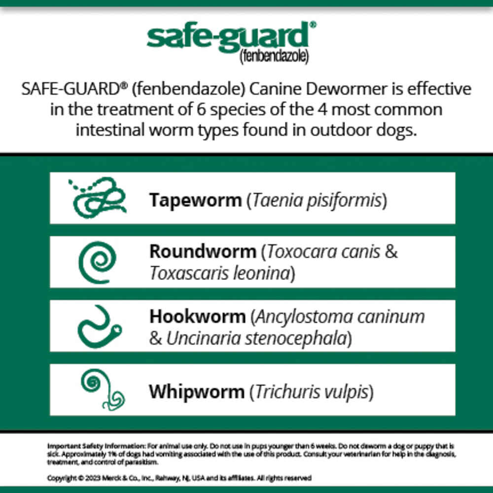 Safe-Guard Canine Dewormer Three 4 Gram Packages