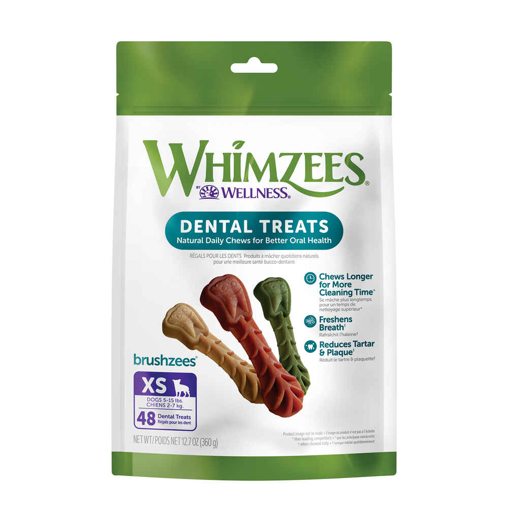 Whimzees by Wellness Brushzees Natural Grain Free Dental Chews for Dogs ...