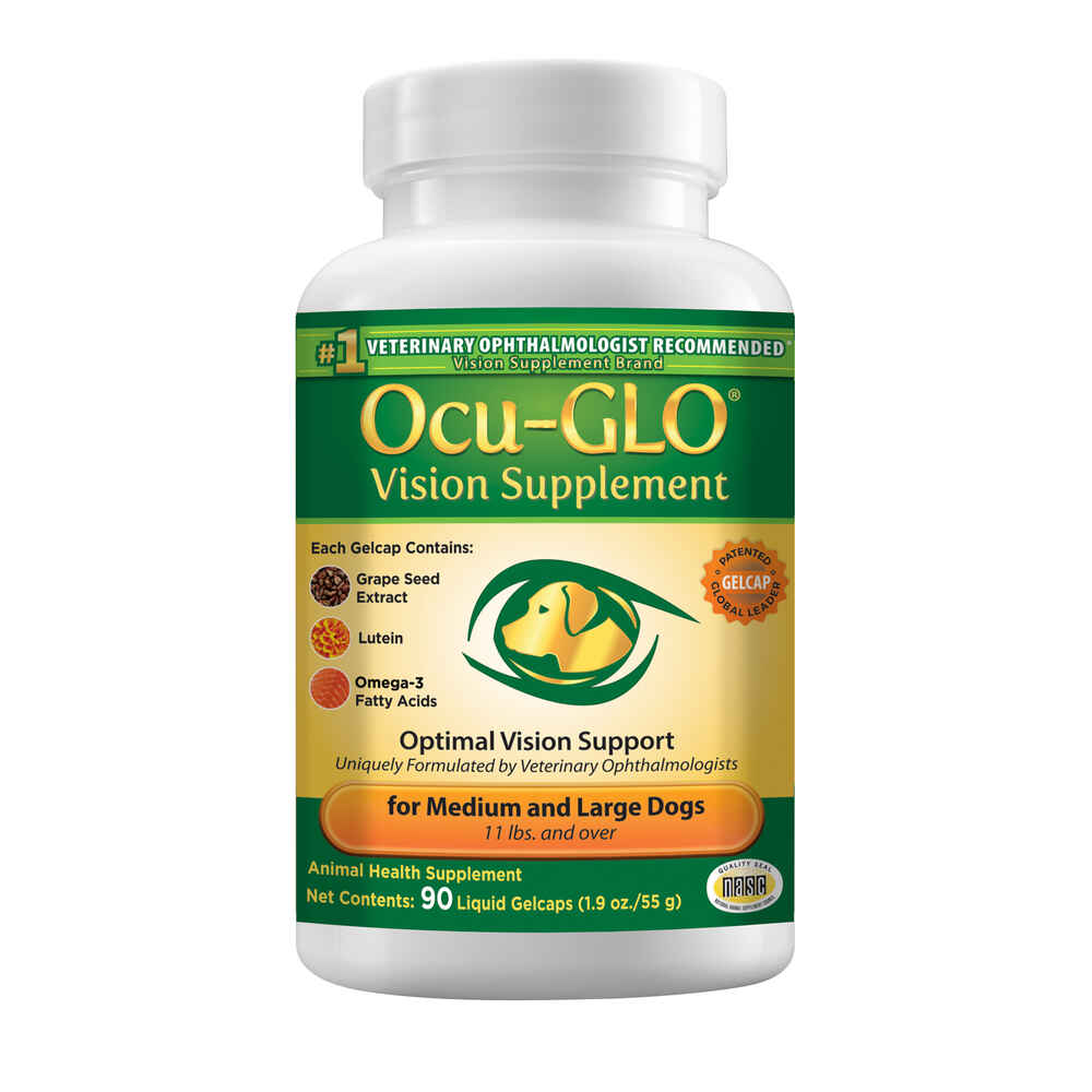 Ocu-GLO Vision Supplement Liquid Gelcaps for Dogs Med/Large Dogs 90 ct